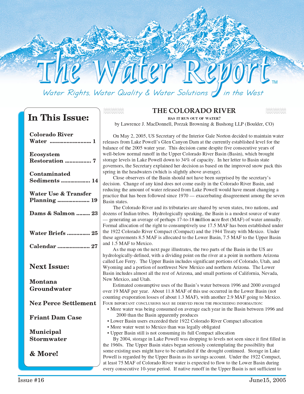 TWR #16 - The Water Report